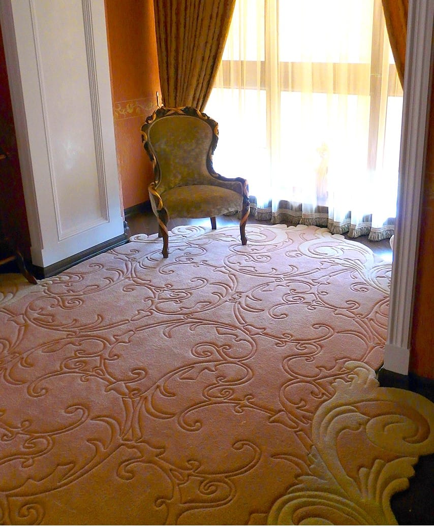 Custom Rug for Bay Window - Complex Shape with Carving